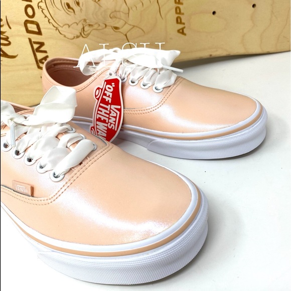Vans | Shoes | Vans Authentic Pearl Leather Cream Pink Womens | Poshmark